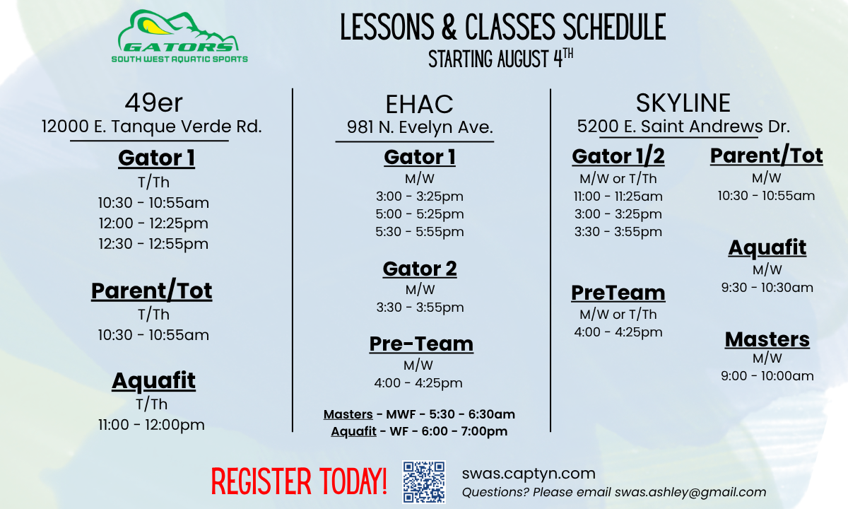 South West Aquatic Sports - Lesson Information